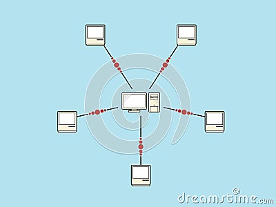 Star Computer Network Diagram Royalty-Free Stock Image | CartoonDealer ...