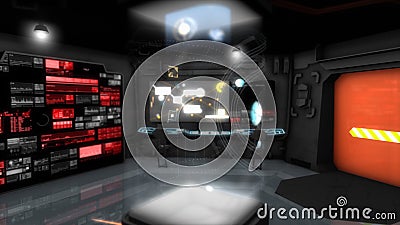 Starship Command Room, Science Fiction Spaceship Control Room. Stock ...