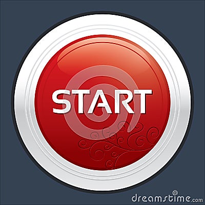 Start Button. Round Sticker. Metallic Icon. Royalty Free Stock Images ...