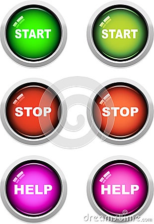Start / Stop Web Buttons Royalty Free Stock Images - Image: 9227899