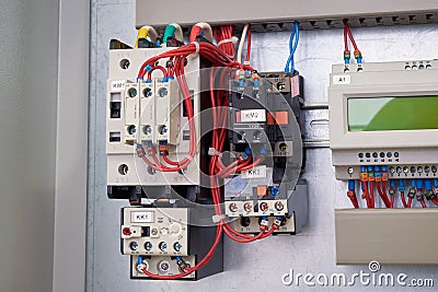 Starting Assembly Of Contactors And Thermal Relays In The Electrical ...