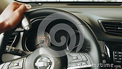 Starting Car Engine. Speedometer and Moving,featuring Lights Leaks ...