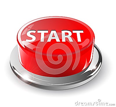 Startknopf, Rot 3d. Lizenzfreies Stockbild - Bild: 13319456
