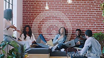 Startup Meeting, Black People or Teamwork in Office Building for Research, Collaboration or Data ...