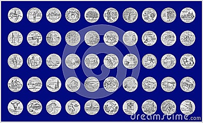 50 State Quarters Stock Photography - Image: 33242582