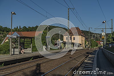 Station Kurort Rathen In Valley Of River Elbe Editorial Image ...