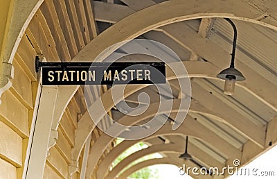Station Master Sign Old Railway Platform Stock Photo | CartoonDealer ...