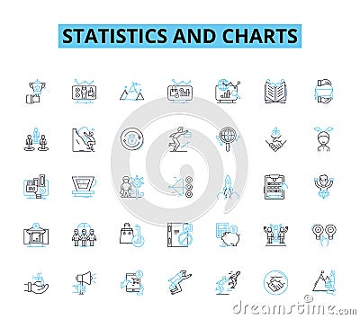 Statistics And Charts Linear Icons Set. Data, Graphs, Trends, Variance ...