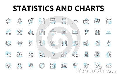Statistics And Charts Linear Icons Set. Data, Graphs, Trends, Variance ...
