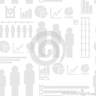 Statistics Pattern Seamless. Graph And Chart Background. Vector Texture ...