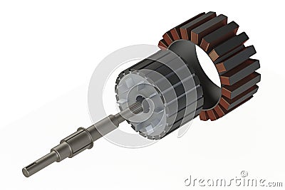 Stator And Rotor For Electric Generator Exploded View 3D Rendering ...