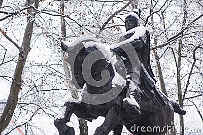 The Statue Of A Chinese Commander In Ancient Times Royalty-Free Stock ...