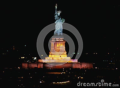 Statue Of Liberty At Night Stock Images - Image: 23151374
