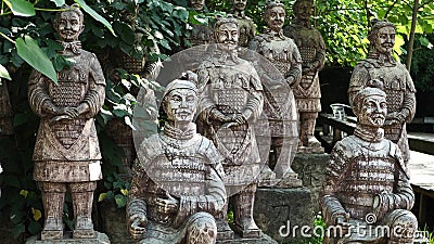 Statues of Ancient Japanese Warriors in the Recreation Park. Stock ...
