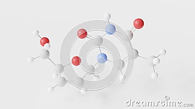 Stavudine Molecule 3d, Molecular Structure, Ball And Stick Model ...