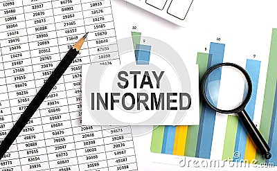 STAY INFORMED Text On White Card On The Chart Background Royalty-Free ...