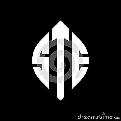 STE Circle Letter Logo Design With Circle And Ellipse Shape. STE ...