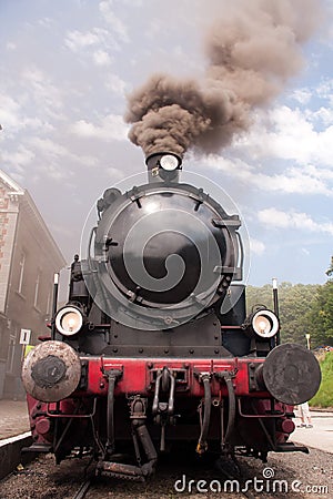 Vintage Steam Engine Locomotive and Train Speeding Stock Photo - Image ...