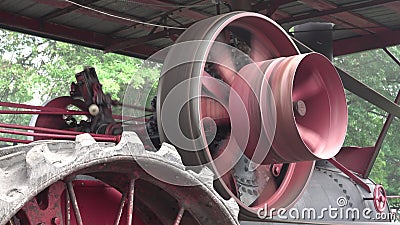 Steam engine flywheel stock footage. Video of history - 172988882