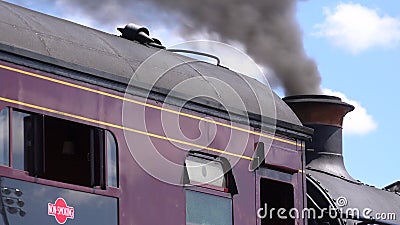 Steam Engine Smoking from Chimney 4K Stock Video - Video of coming ...