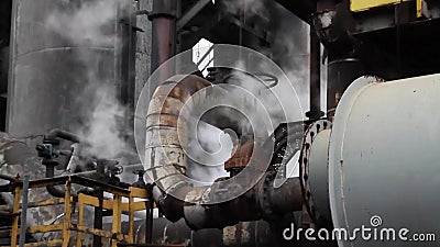 Steam Escaping from Pipe and Valve System. Stock Footage - Video of ...