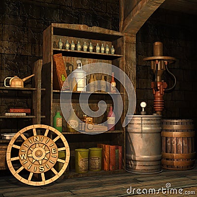 Steampunk Basement Stock Photo - Image: 31340850