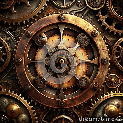 Steampunk Clockwork Mechanism Cartoon Vector | CartoonDealer.com #324534475