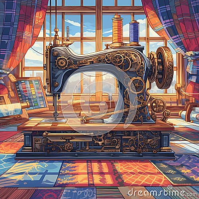 Steampunk Sewing Machine Power Source Stock Image | CartoonDealer.com ...
