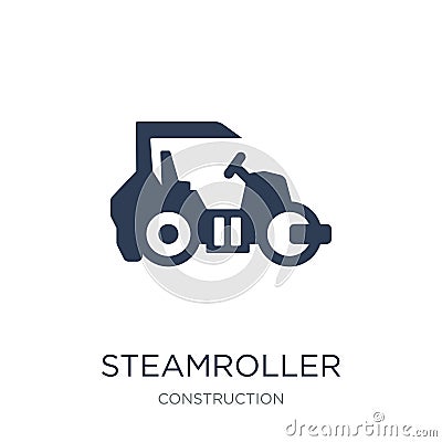 Steamroller Icon. Trendy Flat Vector Steamroller Icon On White B ...