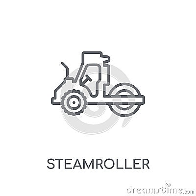 Steamroller Linear Icon. Modern Outline Steamroller Logo Concept Vector ...