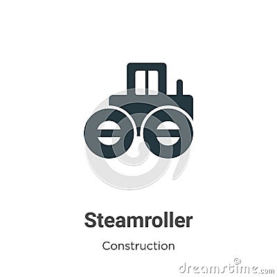 Steamroller Vector Icon On White Background. Flat Vector Steamroller Icon Symbol Sign From ...
