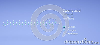 Stearic Acid, Molecular Structures, Fatty Acid, 3d Model, Structural ...