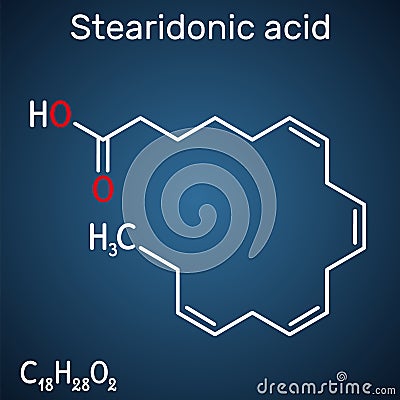 Stearidonic Acid, Moroctic Acid, SDA Molecule. Structural Chemical ...