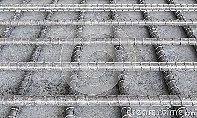 Steel Rebar Grid Forming Structure For Pouring Concrete Stock Photo ...