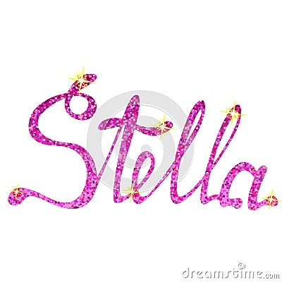 Stella Name Lettering Tinsels Vector Illustration | CartoonDealer.com ...