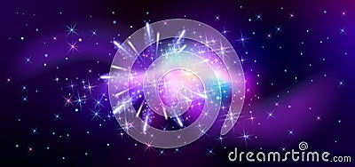 Stellar Space Background With Dark Nebula, Supernova Explosion And ...