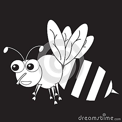 Stencil Funny Bee Vector Illustration | CartoonDealer.com #87844434