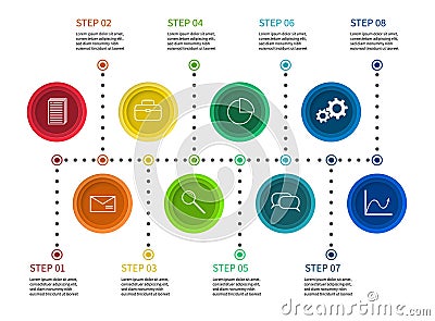 Step Chart. Info Process Diagram, Timeline With Milestones. Workflow ...