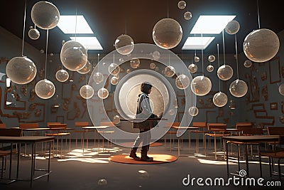 Step Into A Surreal Classroom Where Students Royalty-Free Stock Photo ...