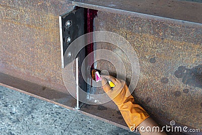 Step To Use Brush Apply Liquid Penetrant Into The Welded With Process ...