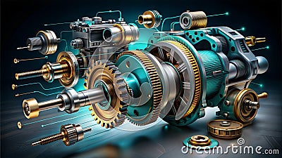Step-by-Step Visual Guide To A Disassembled Car Engine With Gear ...