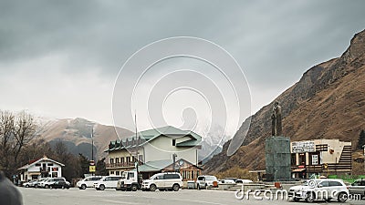Stepantsminda, Georgia - November 11, 2018: Traffic on Square in ...