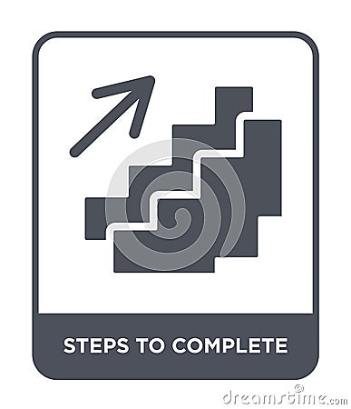Steps To Complete Icon In Trendy Design Style. Steps To Complete Icon ...