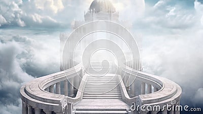 Animation -Steps To Heaven, Staircase in the Clouds Leads To the Gates ...