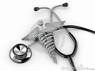 Stethoscope With Caduceus Symbol. 3d Royalty-Free Stock Photography ...