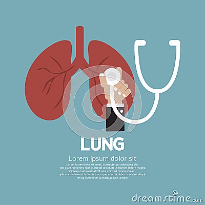 Stethoscope Checking On Lung Cartoon Vector | CartoonDealer.com #52268703