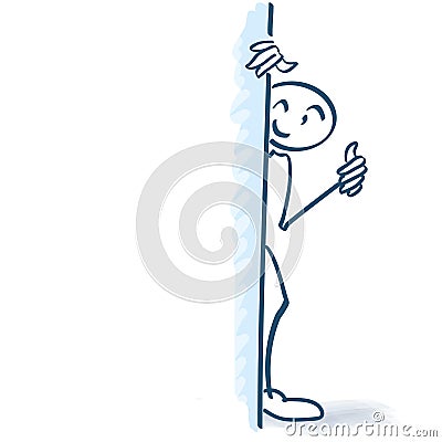 Stick Figure Behind A Wall Vector Illustration | CartoonDealer.com ...