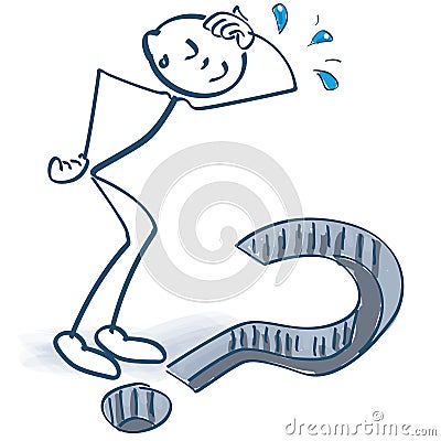 Stick Figure With A Big Question Mark Cartoon Vector | CartoonDealer ...