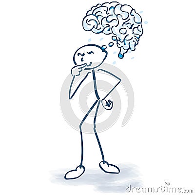 Stick Figure With A Brain Vector Illustration | CartoonDealer.com #58418162