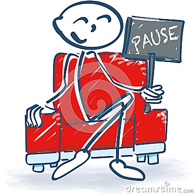 Stick Figure With A Break In Armchair Vector Illustration ...